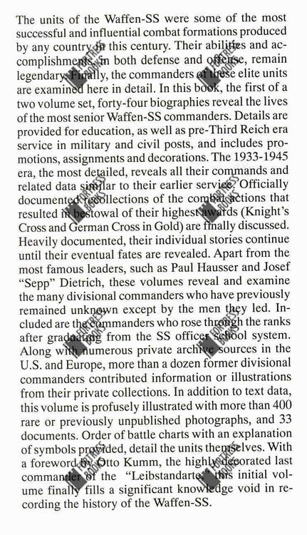 Fortress Books | Waffen-SS Commanders - The Army, Cops and Divisional ...