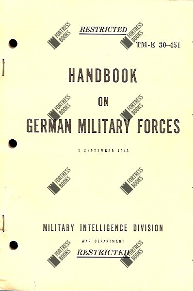 Fortress Books | Handbook on German Military Forces - 1 September 1943